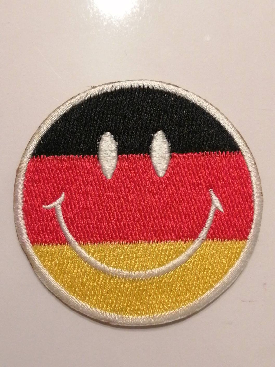 Germany Flag Smiley Round German Flag Patch Iron on Embroidered Patch 7 ...