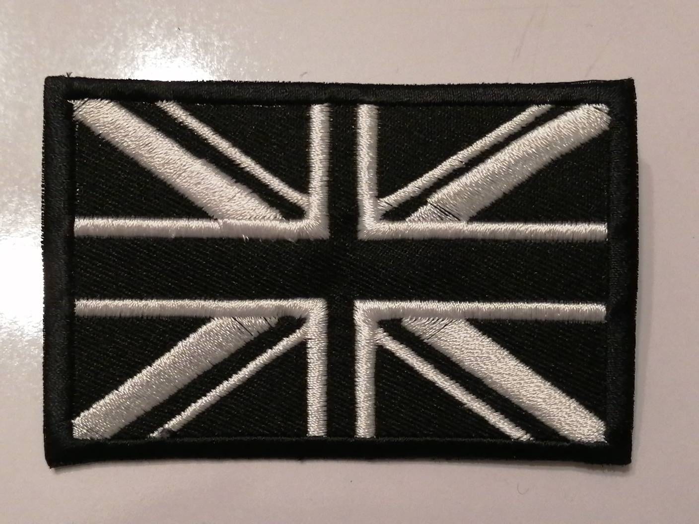 UK Union Jack Black Flag Great Britain British Flag Patch Iron - Etsy