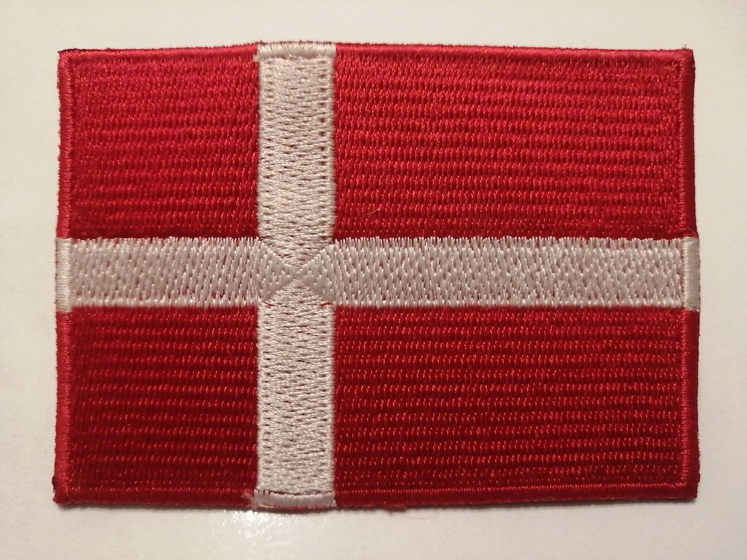 Denmark Flag Danish Dansk Flag Patch Iron on Embroidered Patch 8.50 Cm X 6.00 Cm - Etsy