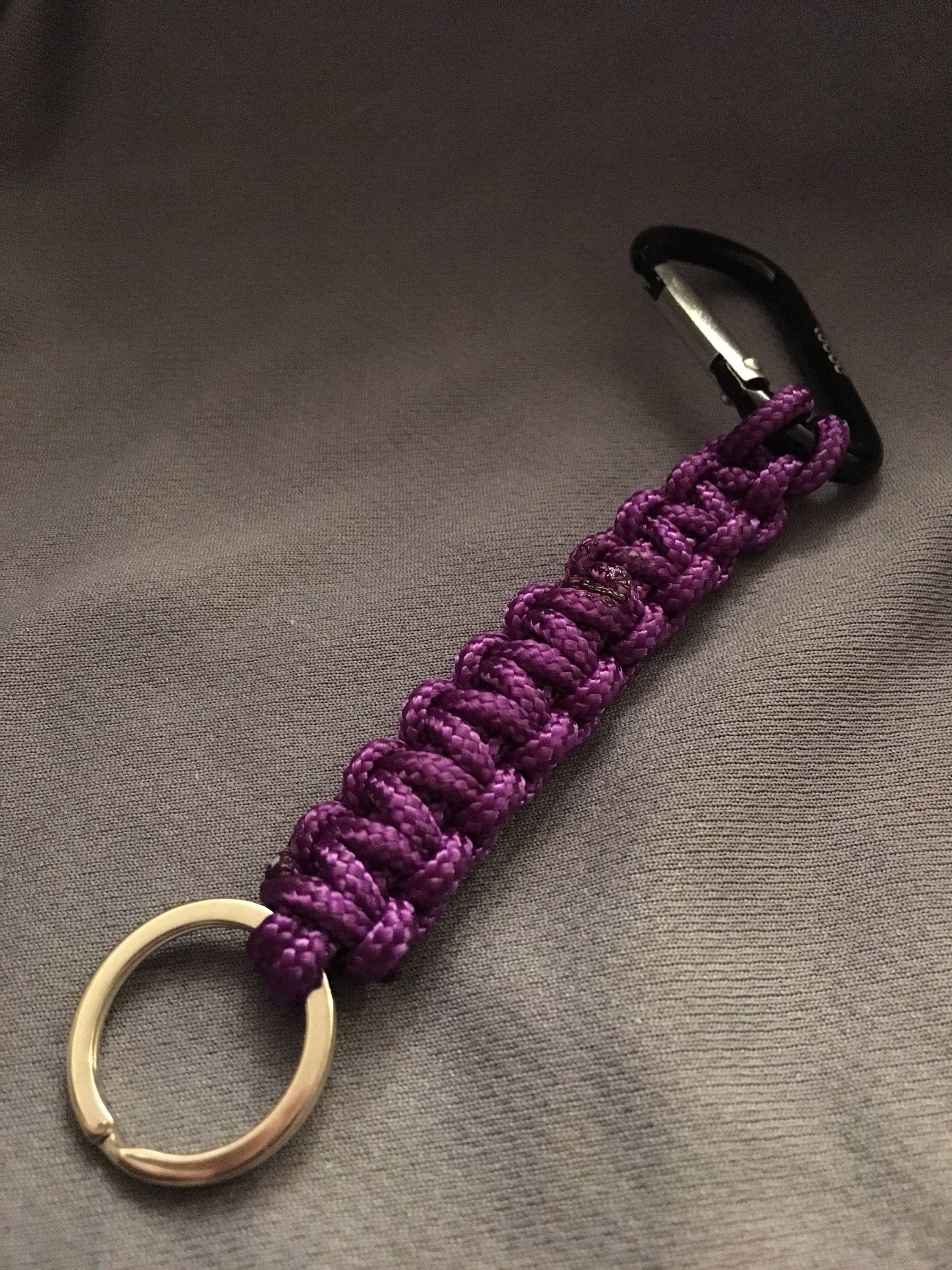 Purple Carabiner Paracord Keychain - Etsy