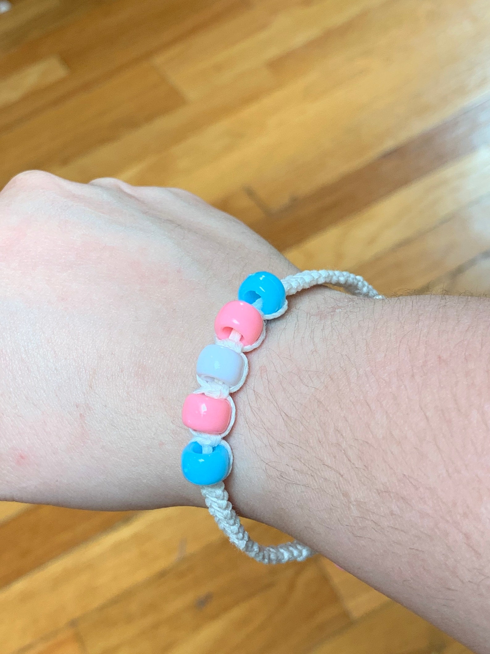 Trans Pride Pony Bead Macramé Bracelet - Etsy