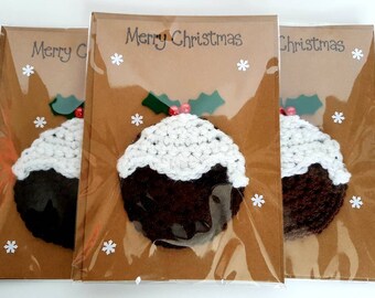Handmade Christmas Card Crochet Christmas Pudding - Etsy UK