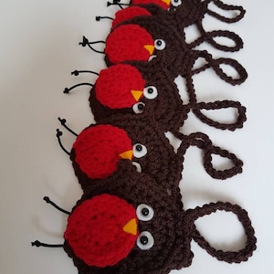 Crochet Robin Bunting- Christmas Bunting-christmas Ornament-christmas ...