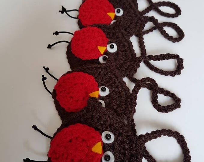 Crochet Robin Bunting Christmas Bunting-christmas Ornament-christmas ...