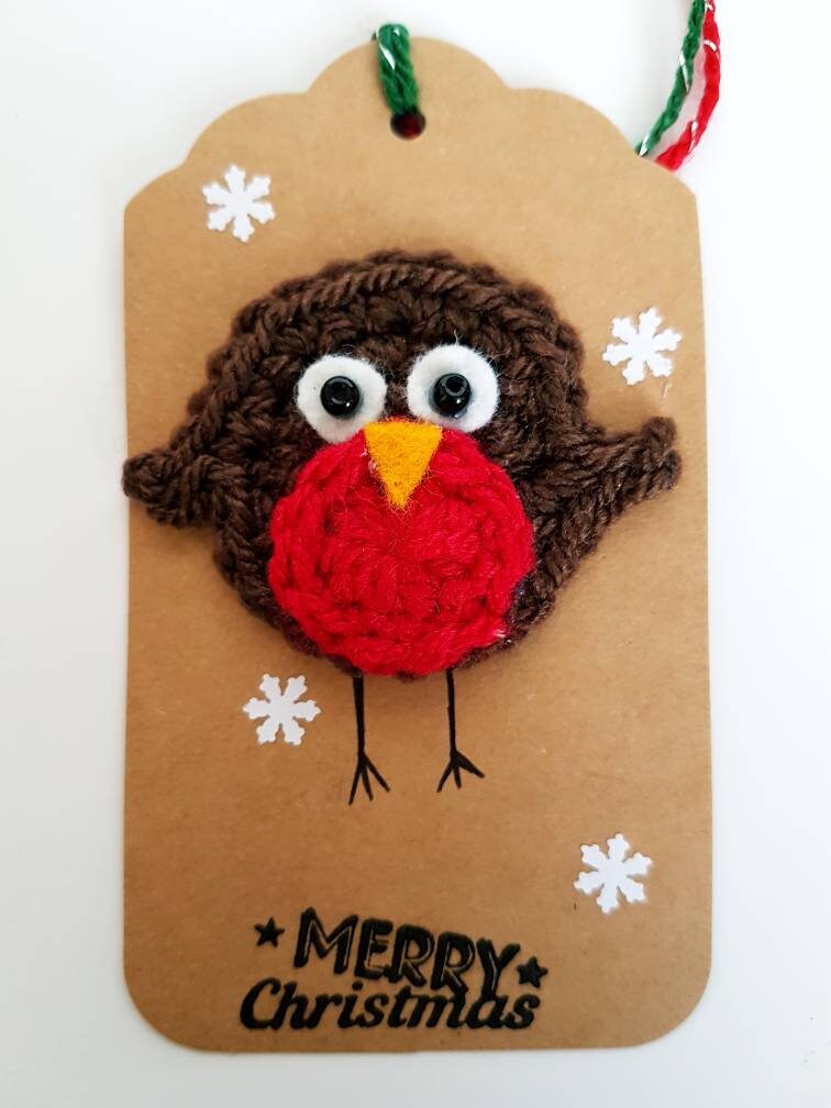 Robin Gift Tags-crochet Robin-hang Tags-christmas Tag-crochet - Etsy