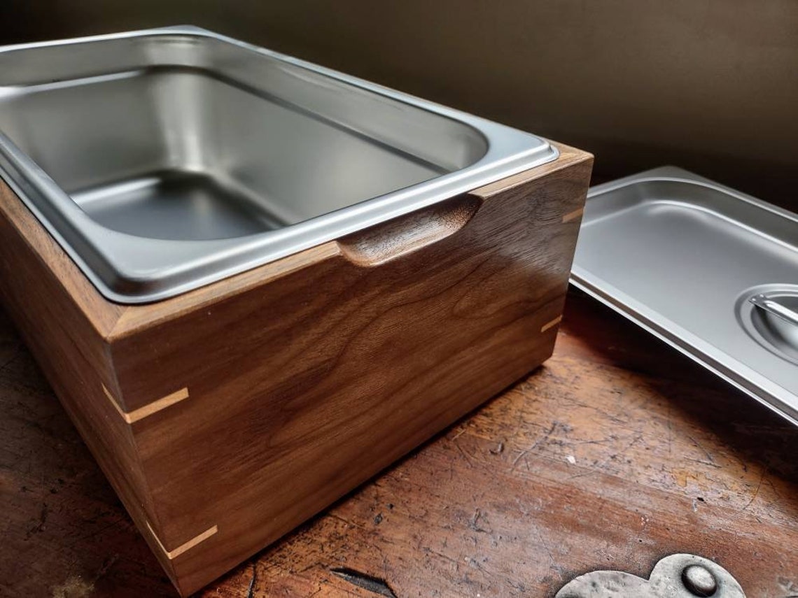 Handcrafted Walnut Compost Bin With Stainless Steel Insert - Etsy