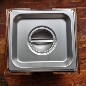 Countertop Compost Bin From Black Walnut Medium Sized 6". Stainless ...