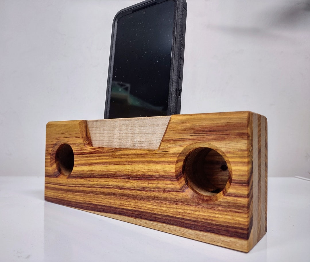 Canary Wood & Maple Wooden Cell Phone Amplifier Handcrafted in USA ...