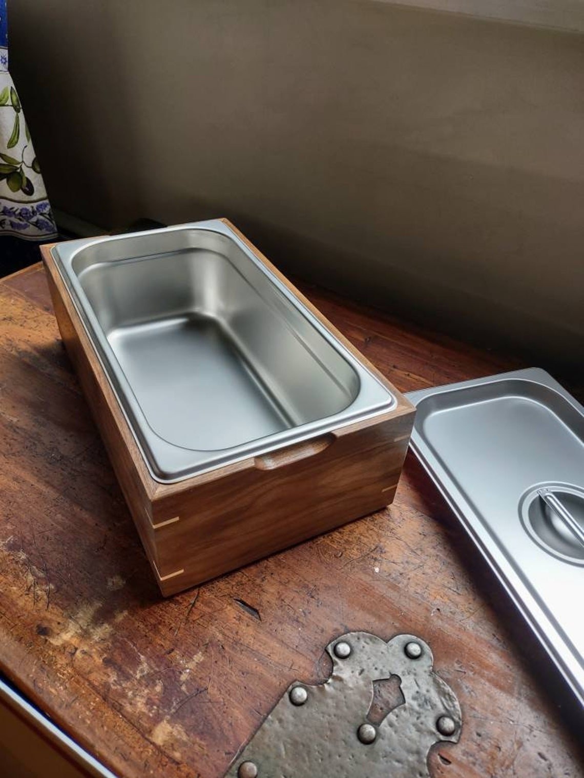 Handcrafted Walnut Compost Bin With Stainless Steel Insert - Etsy