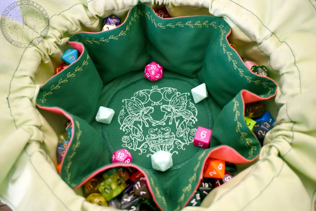 The Forest Guardian's Dice Bag - Embroidered Medium Pocket Dice Bag ...