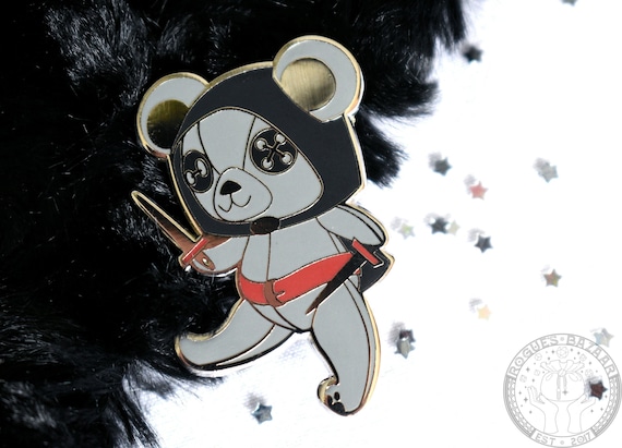 The Rogue Bear Enamel Pin D&D Teddy Bear Hard Enamel Pin | Etsy