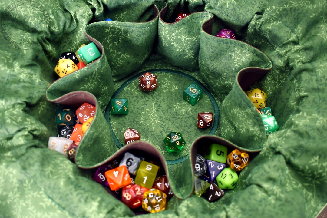 The Vine Singer's Dice Bag - Pocketed Dice Bag | Two Sizes: 18 Sets or ...