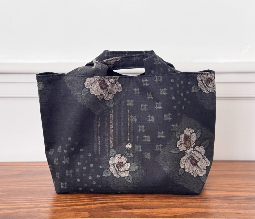 Medium Tote Bag With Gusset | Japanese Textured Fabric | Traditional ...