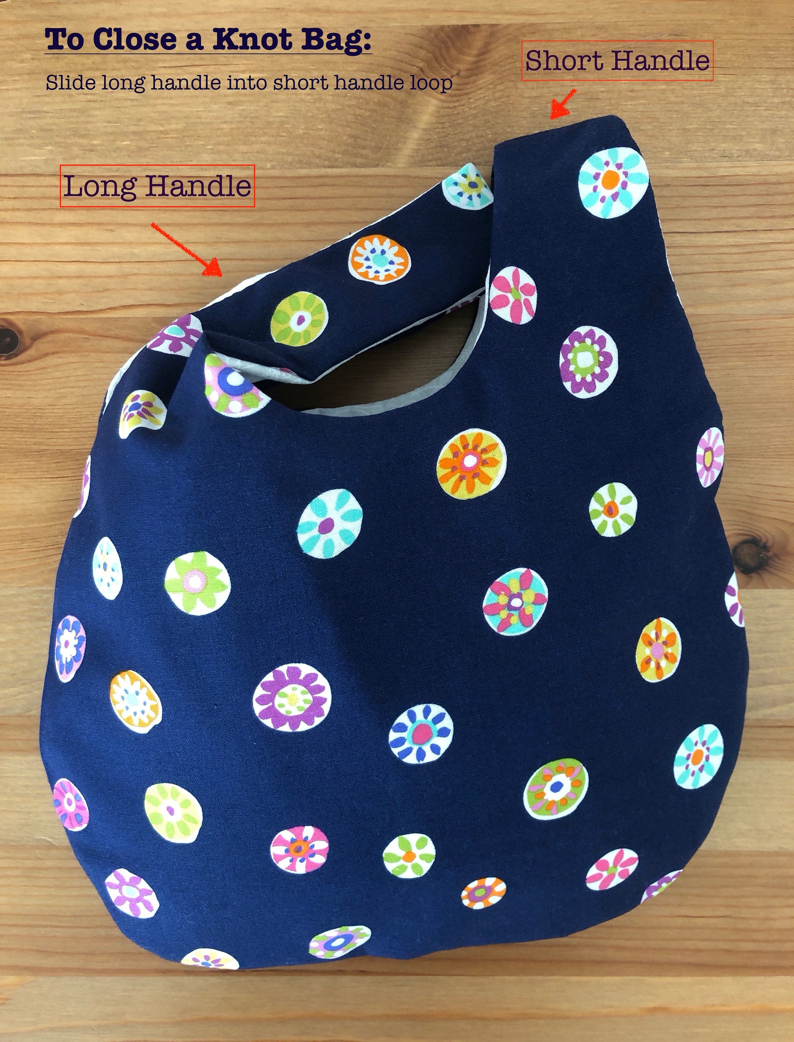 Small Knot Bag | Japanese Fabric | Traditional Japanese Motifs ...