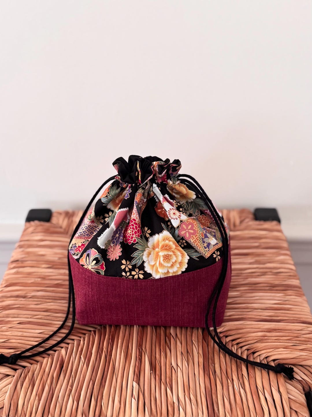 Japanese Drawstring Bag | Kinchaku | Bag Organizer | Japanese Fabric ...
