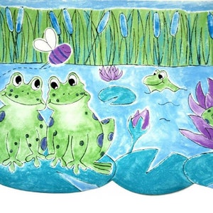 Frog Wallpaper Border Froggy Friends on Lilly Pad Wallpaper | Etsy