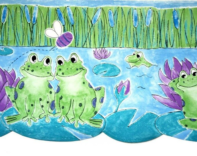 Frog Wallpaper Border, Froggy Friends on Lilly Pad Wallpaper Border ...