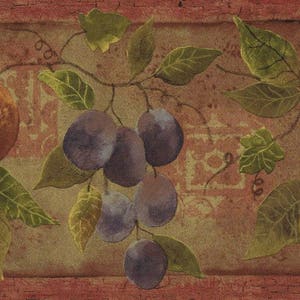 Fruit Wallpaper Border, Country Kitchen Wallpaper Border, Abundance of ...