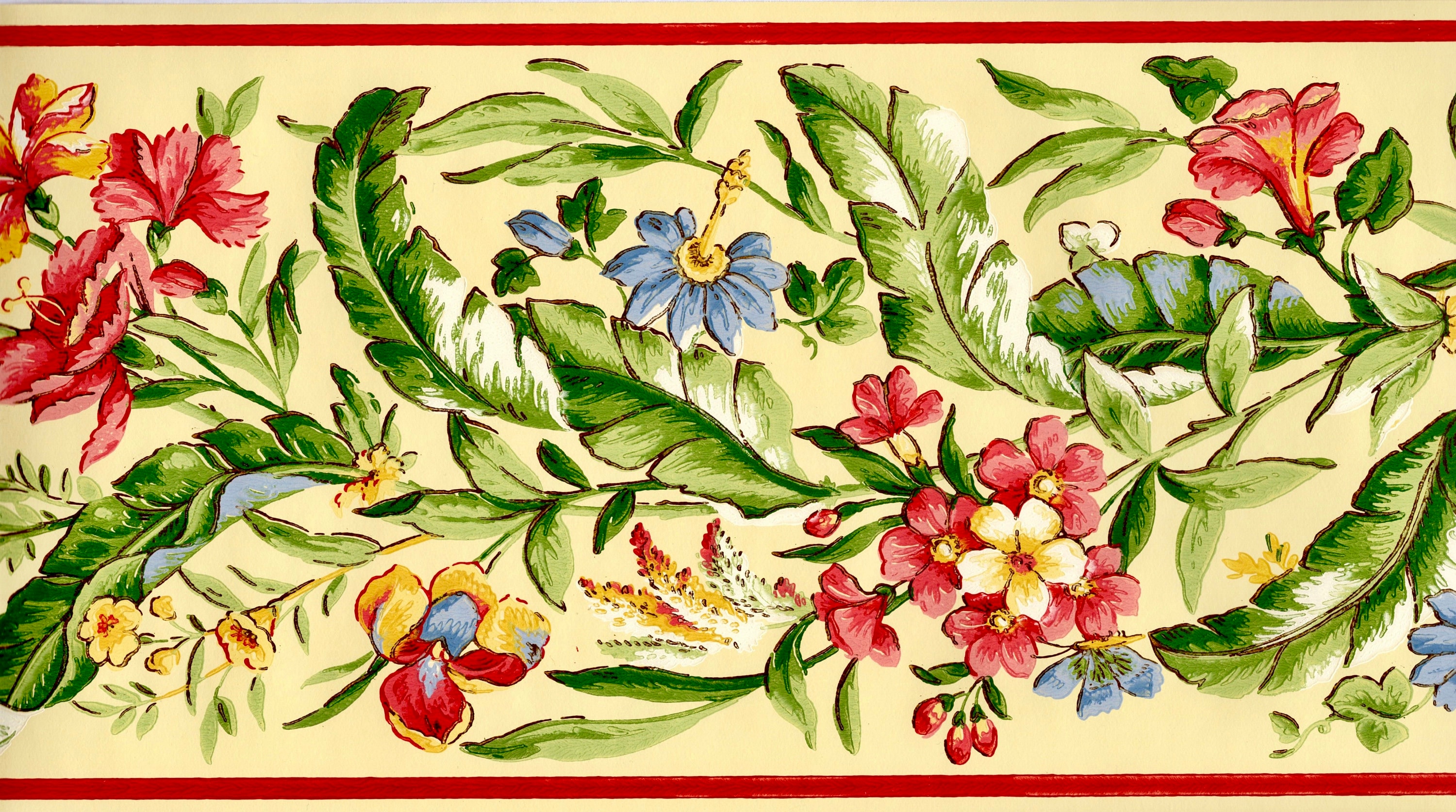 Green Leaf Wallpaper Border