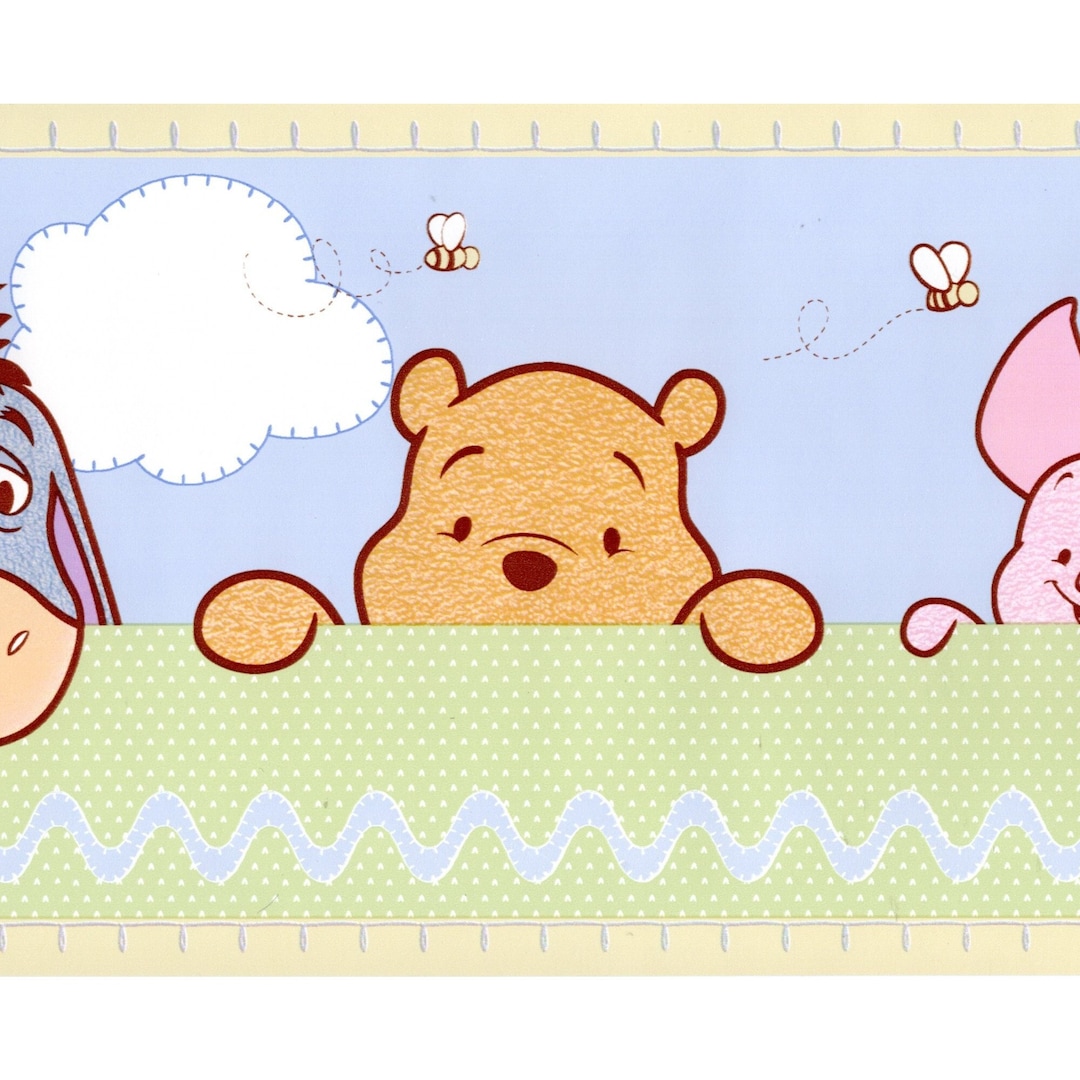 Winnie the Pooh Peekaboo Wallpaper Border Eyeyore ,tigger, Piglet, Blue ...