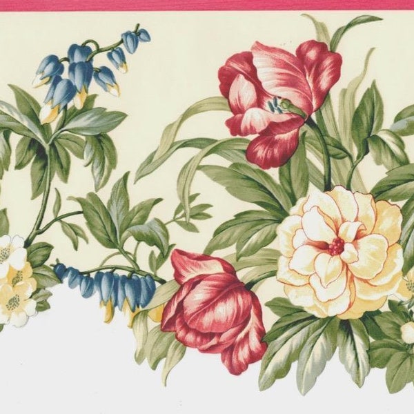 Scalloped Floral Wallpaper Borders - Etsy