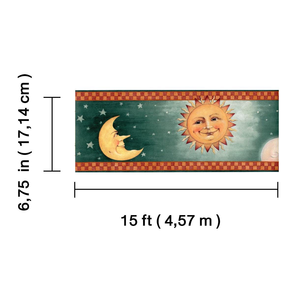 Whimsical Sun & Moon Wallpaper Border – Celestial Star Night Sky ...