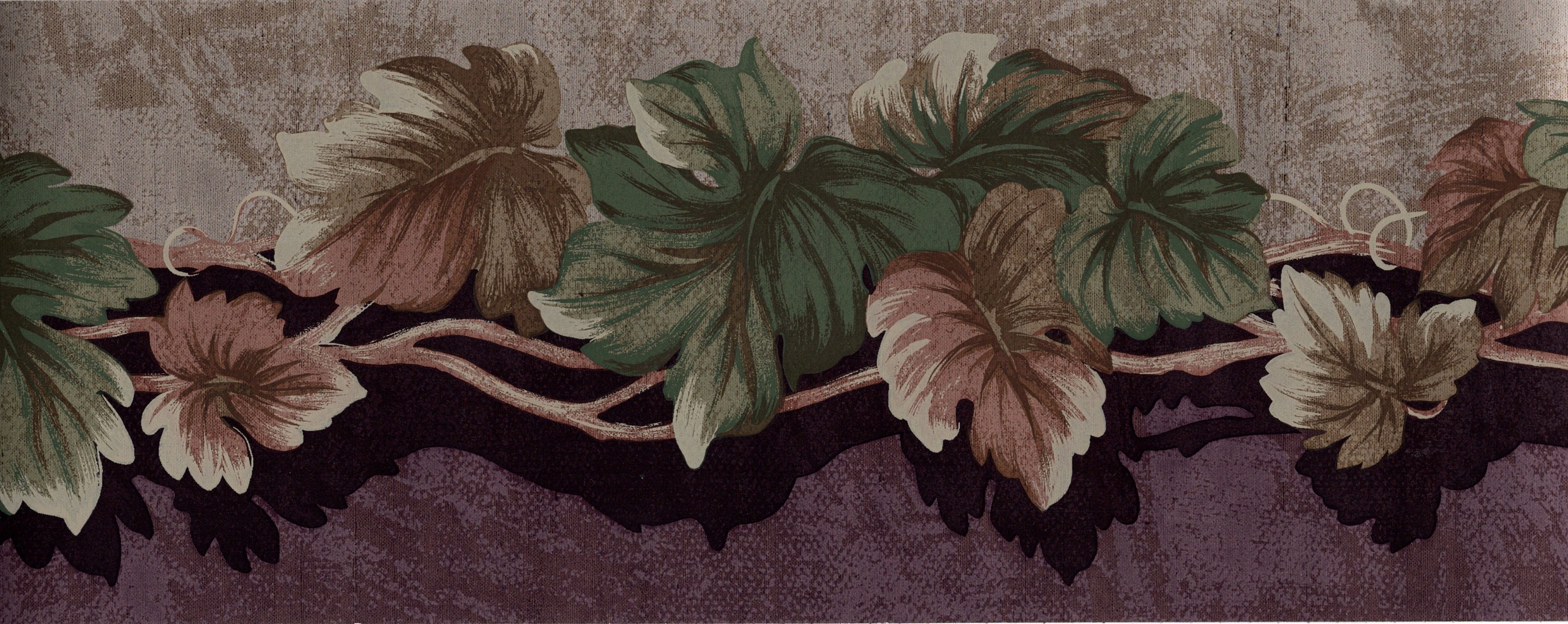 Rustic Leaf Wallpaper Border - Albert Van Luit Collection , Metallic ...