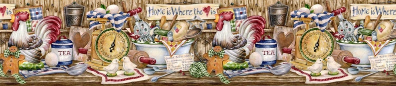 Country Kitchen Wallpaper Border Primitive Folk Art Home - Etsy