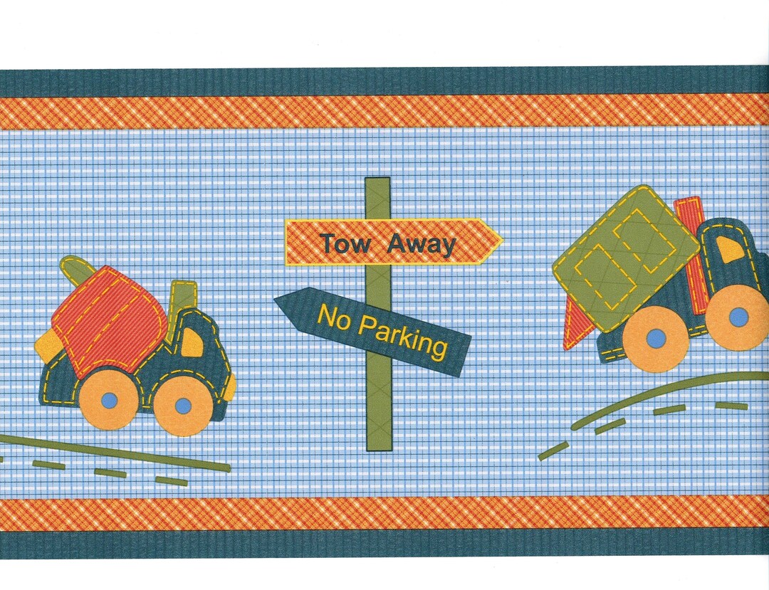 Kids Trucks Wallpaper Border, Under Construction Sign Kids Room ...