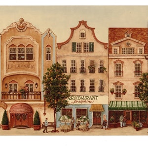 French Country Village Charm Wallpaper Border, French Cafe Bistro ...