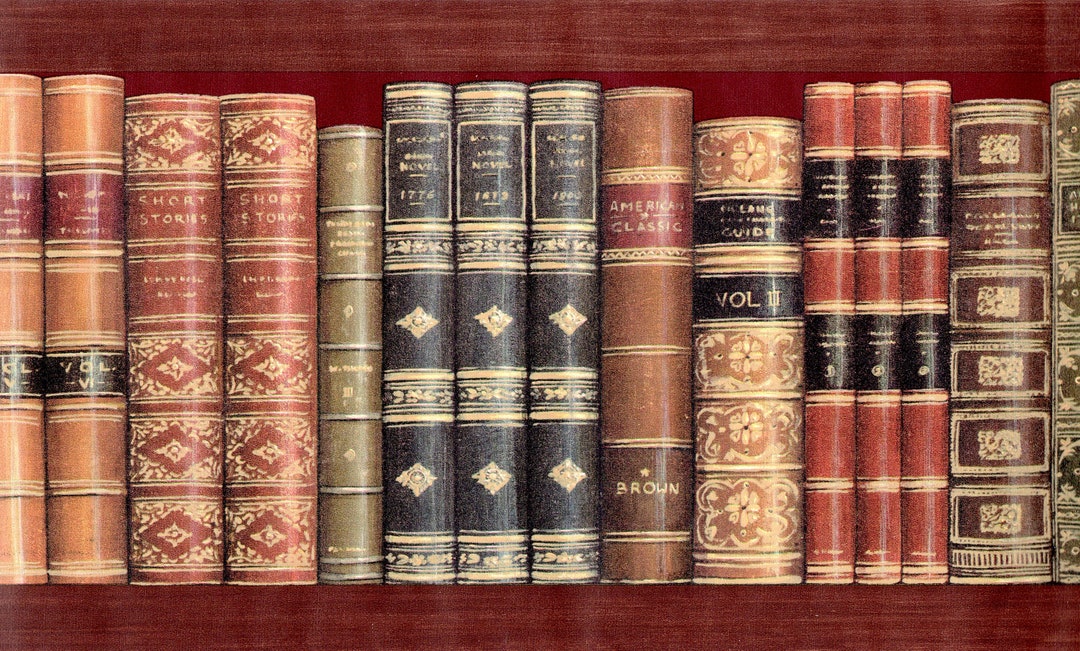 Vintage Classic History Books on Library Bookshelf Wallpaper - Etsy