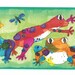 Rainbow Froggy & Friend Wallpaper Border, Leaping Frogs With Dragon Fly ...