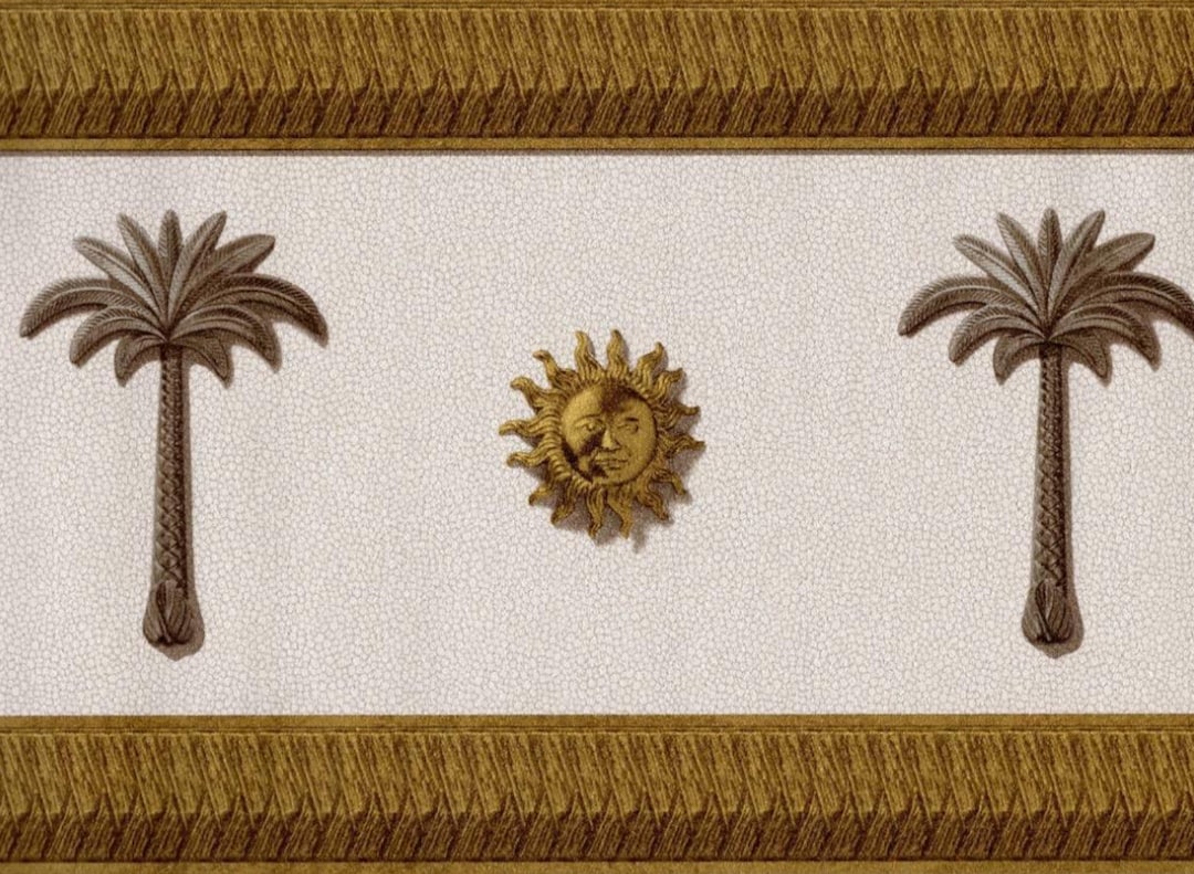 Raymond Waites Palm Wallpaper Border 10.25 Inch, Silver & Gold Designer ...