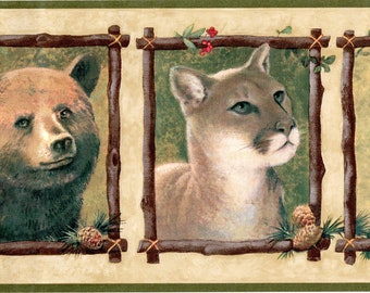 Primitive Folk Art Animals Wallpaper Border 250b69200 - Etsy