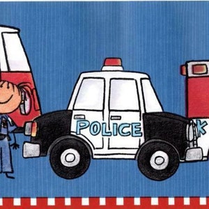 Fire Truck Wallpaper Border Rescue Vehicles Wallpaper Border | Etsy