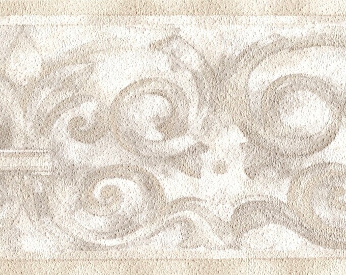 Fleur De Lis Wallpaper Border, Leaf Scroll Architectural Wallpaper ...