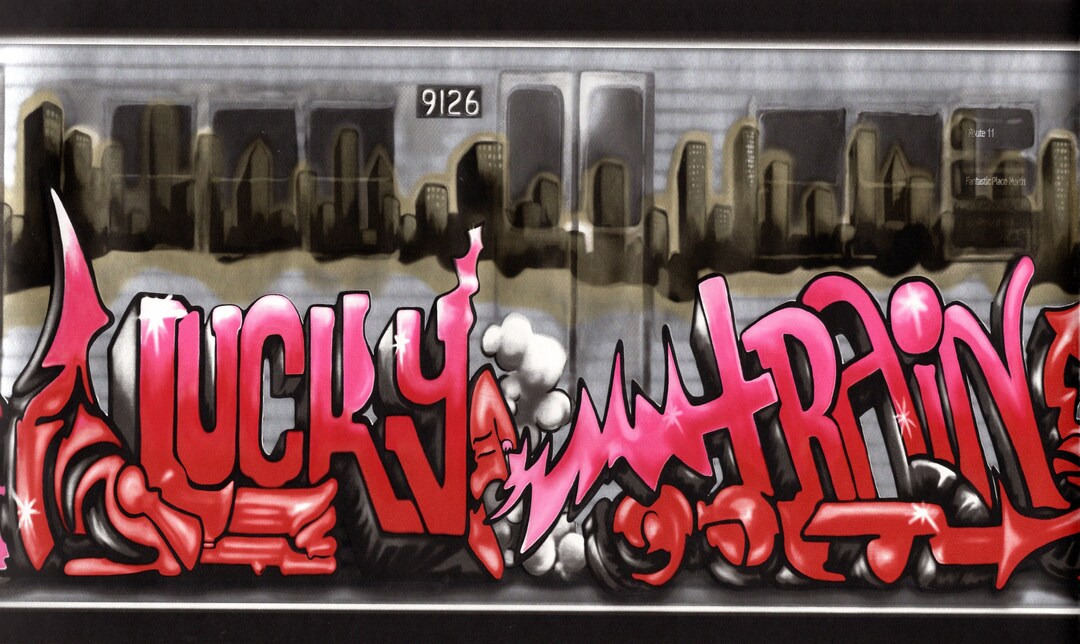 Modern Graffiti Wallpaper Border, Modern Lucky Train Graffiti Art City ...