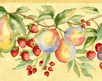 Kitchen Fruit Wallpaper Border - Etsy