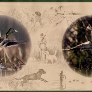 Country Nature Wilderness Wild Ducks Hunting Wallpaper Border - Etsy