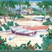 Nautical Living Wallpaper Border, Green Blue Tropical Beach Scene ...