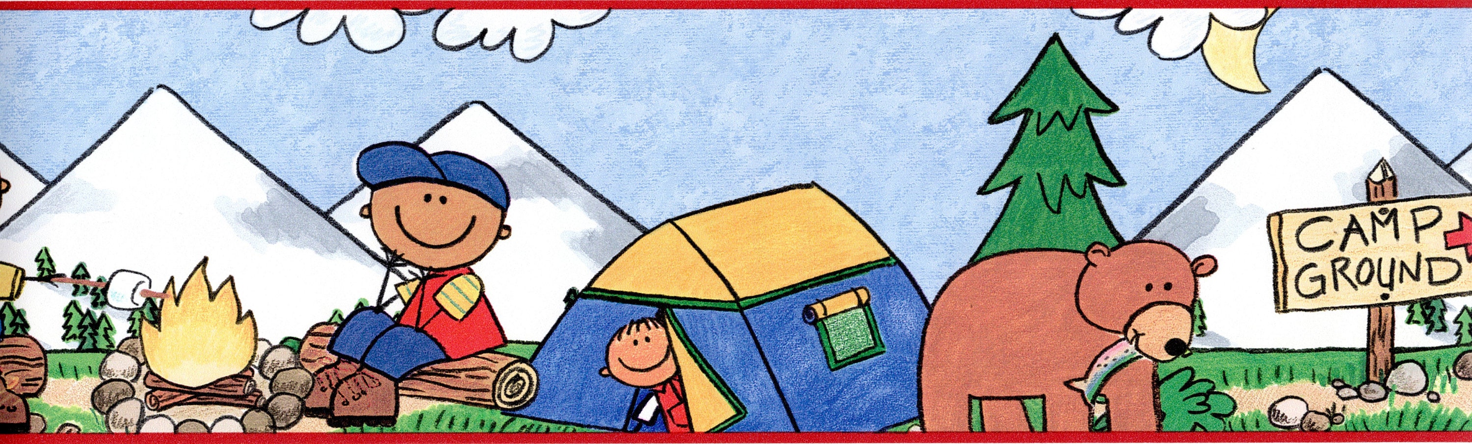 Camping Wallpaper Border
