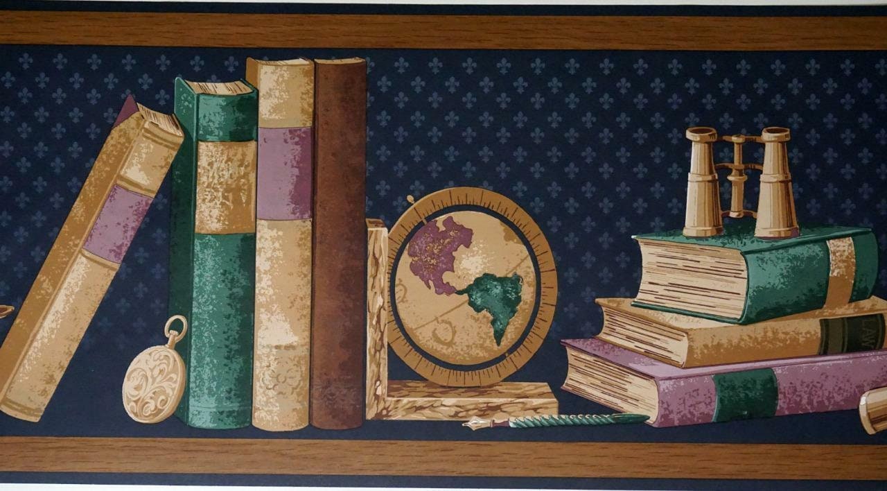 Library Books Wallpaper Borders