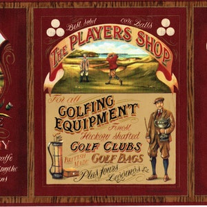 Vintage Golf Scene Wallpaper Border, Golf Wallpaper Border, Sports ...