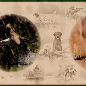 Country Nature Wilderness Wild Ducks Hunting Wallpaper Border, Pre ...