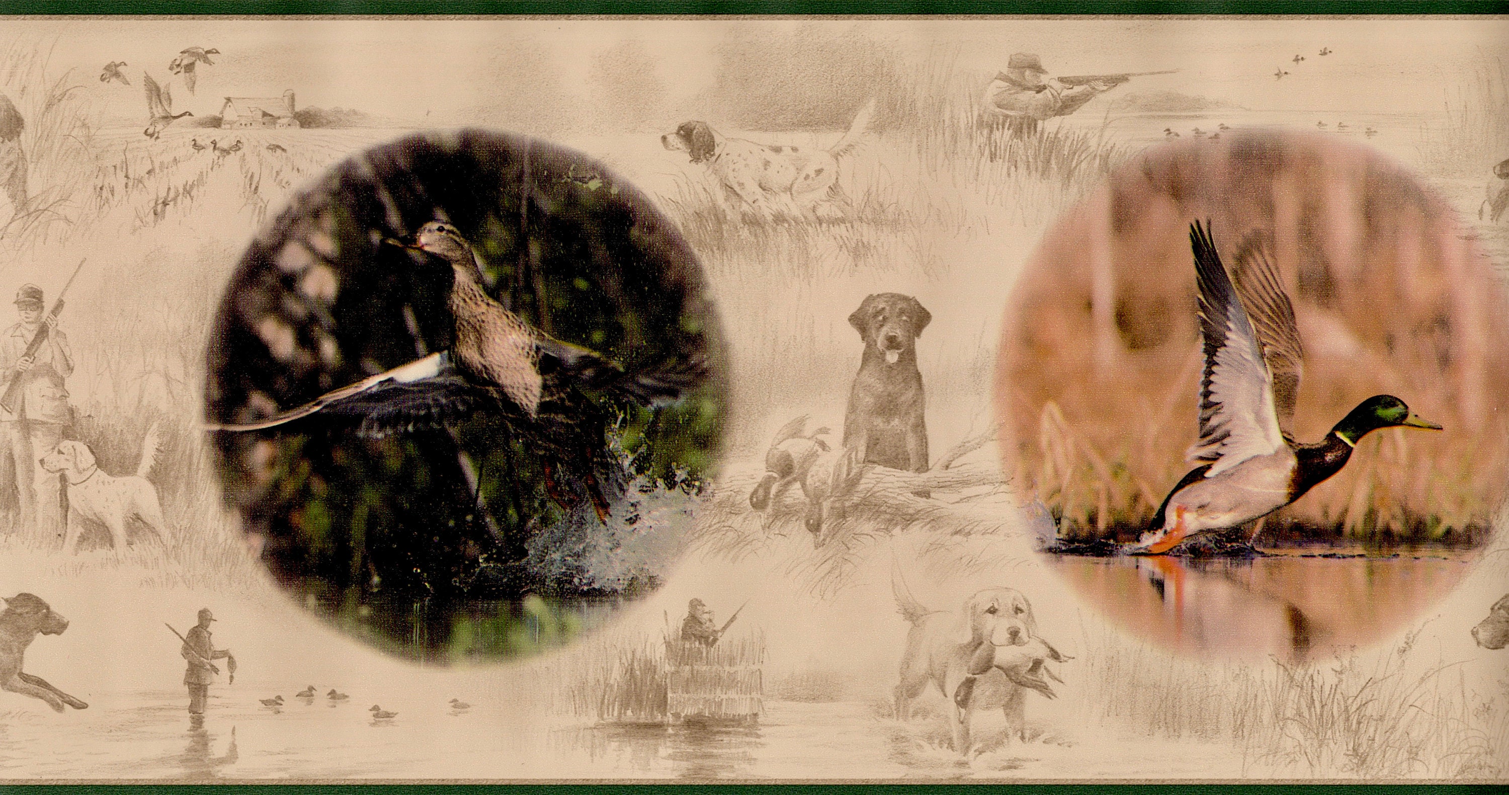 Country Nature Wilderness Wild Ducks Hunting Wallpaper Border - Etsy UK