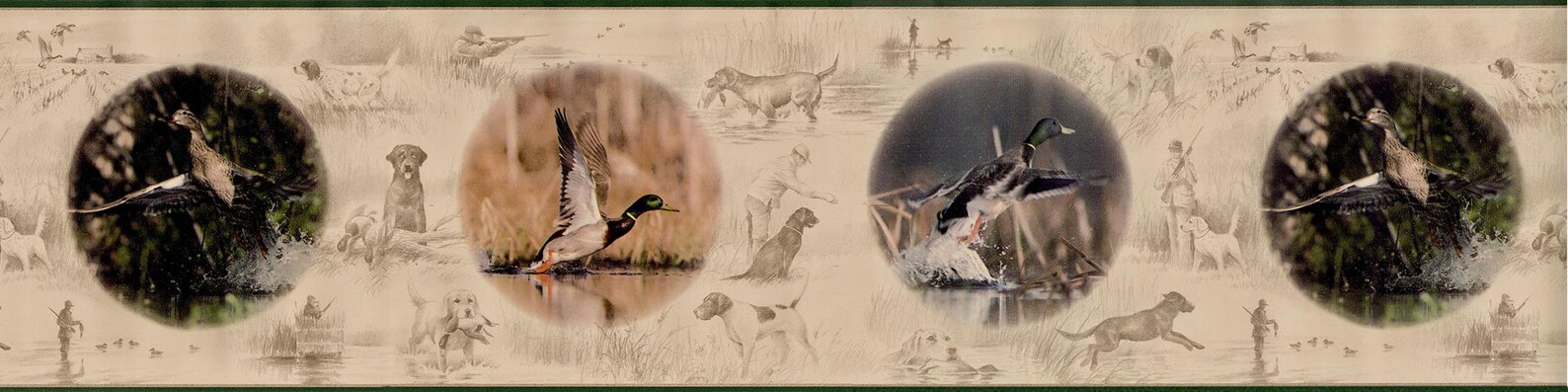 Country Nature Wilderness Wild Ducks Hunting Wallpaper Border - Etsy