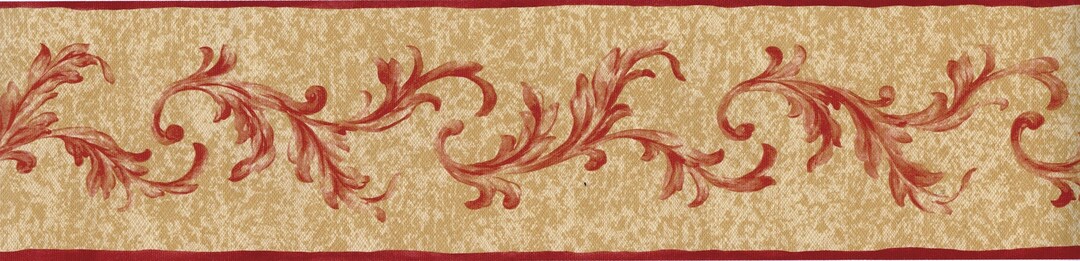 Scroll Leaf Wallpaper Border, Architectural Acanthus Swirl Leaf Crown ...
