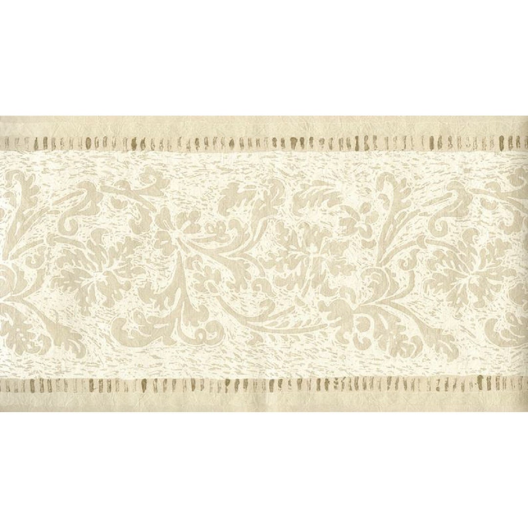 Acanthus Leaf Scroll Wallpaper Border – Beige Tan Cream Filigree ...