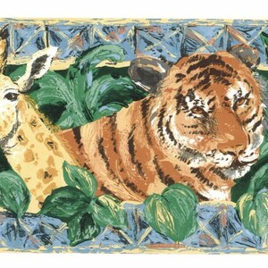 Nature Wilderness Wallpaper Border,rainforest Safari Tiger Giraffe ...