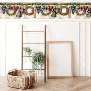 Primitive Country Wallpaper Border - Rustic Ivy, Hearts & Wreaths ...